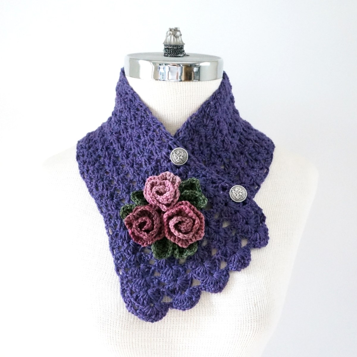 New! Floral Rose Bouquet Scarf crochet pattern perfect to warm you with ...